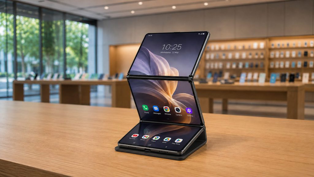 Huawei Patent Eyes a Vertical Tri-Fold Phone That Stacks Panels ...