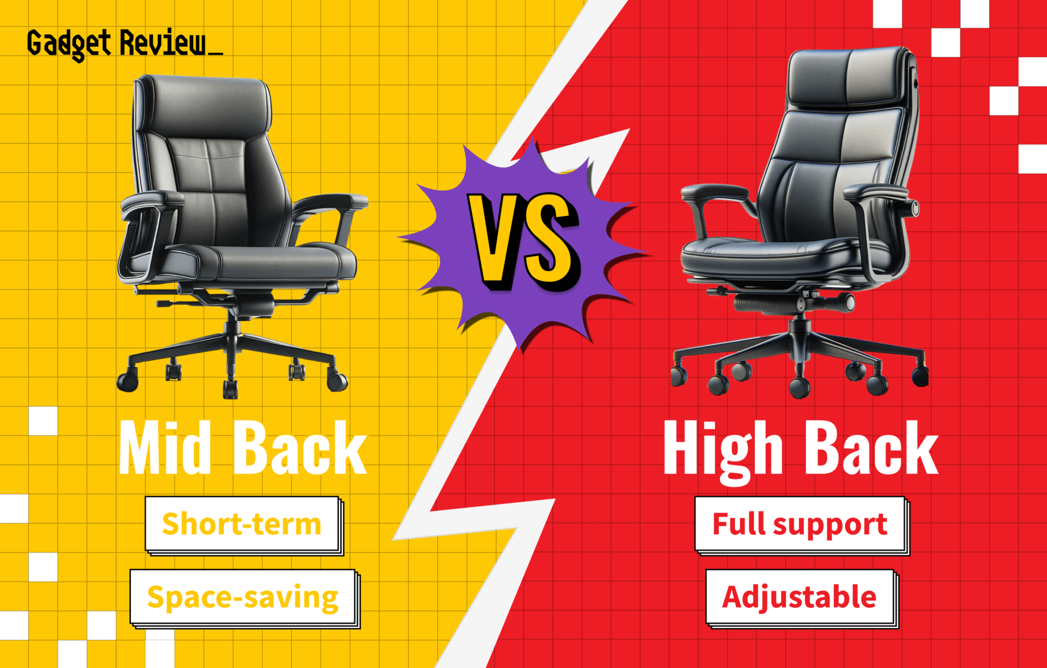 Mid Back Vs High Back Chair | High or Mid Back Office Chairs