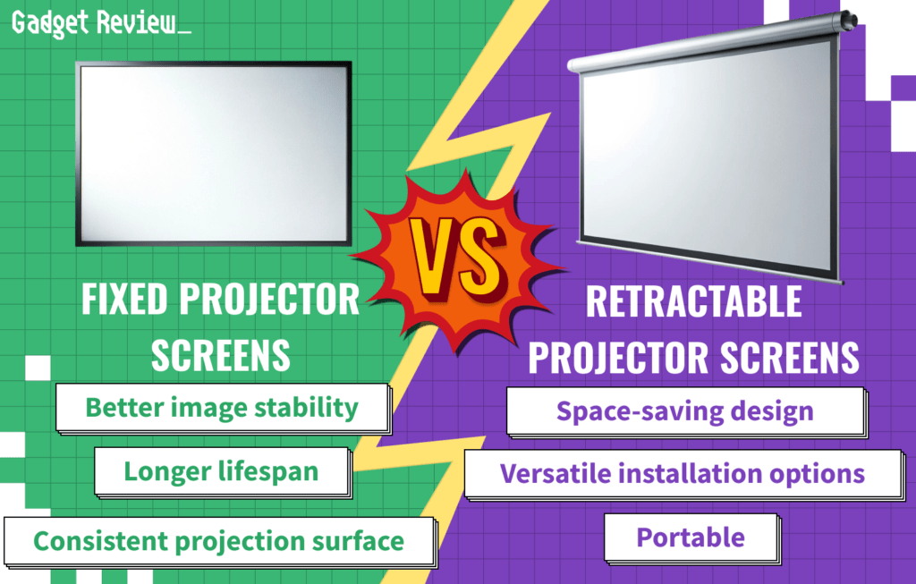 Fixed Screen Vs. Pull Down Projector Screen | Pros & Cons